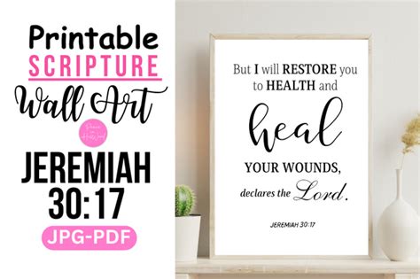 Scripture Wall Art Jeremiah 30 17 Graphic By Pmjkush · Creative Fabrica