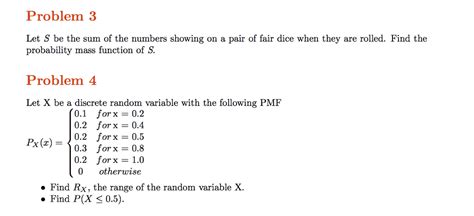 Solved Problem 3 Let S Be The Sum Of The Numbers Showing On Chegg Com