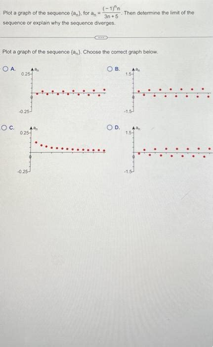 Solved Plot A Graph Of The Sequence An For An3n5−1nn