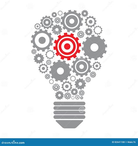 Light Bulb And Gears Stock Vector Illustration Of Creativity 82641108