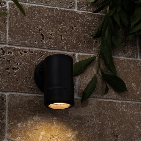 Valuelights Mellor Black Outdoor Wall Downlight With Dusk Till Dawn