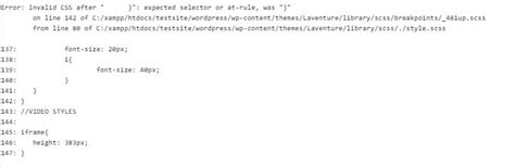 php wordpress error invalid css but the css referenced is not my