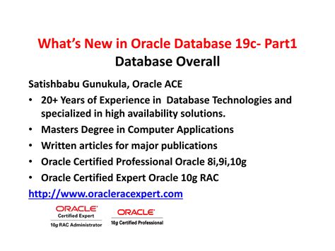 Whats New In Oracle Database 19c Part 1 Pptx
