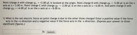 solved point charge a with charge qa 3 00 μc is located