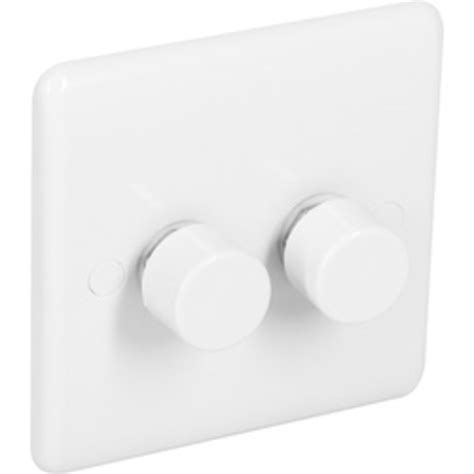Wessex White Led Push Dimmer Switch 2 Gang 2 Way Electrical Supplies