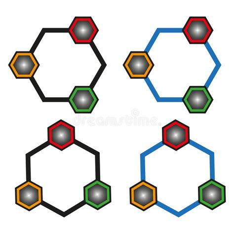 Connected Hexagons Icon Cloud Technology Data Information Infographic