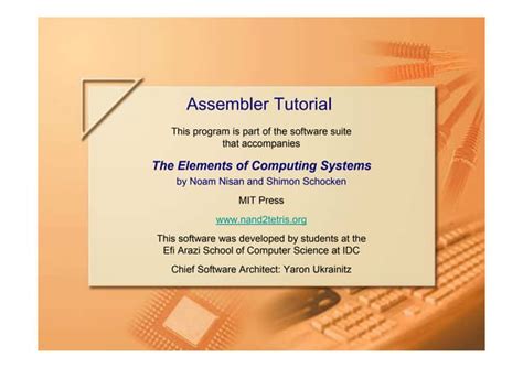 Assembler Turorial For Computers Onepdf