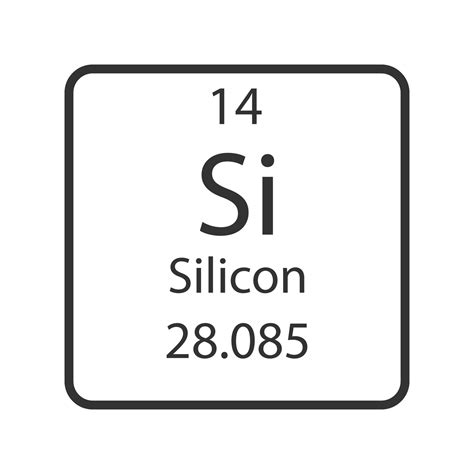 Silicon Symbol Chemical Element Of The Periodic Table Vector