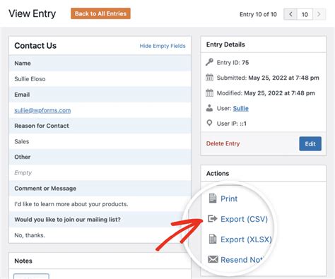 How To Export Form Entries From Wordpress To A Csv No Code