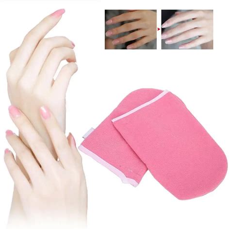 핑크 파라핀 왁스 미트 보습 각질 제거 장갑 핸드 스파 뷰티 테라피 여성 살롱 가정용 스킨 케어 1 쌍