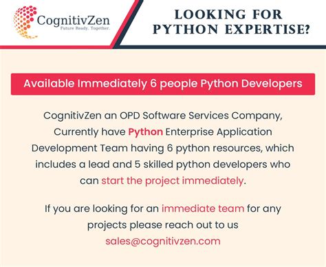 Cognitivzen Technologies On Linkedin Pythondeveloper
