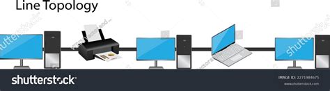 Line Topology Diagram Vector Type Network Stock Vector Royalty Free Shutterstock