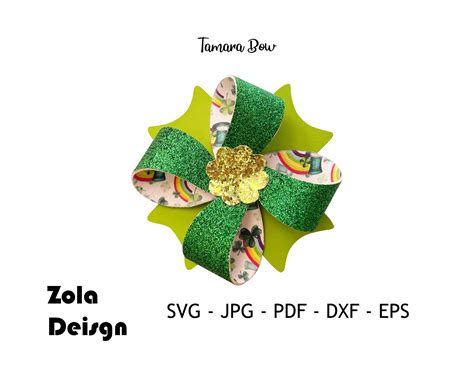 Tamara Bow Template Svg Hairbow Template Svg Bow Svg Faux Leather Hair