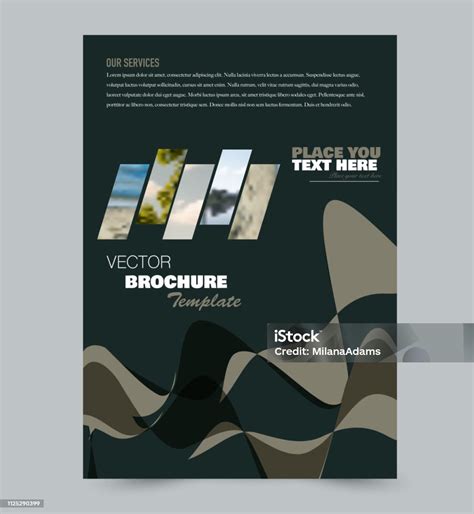 플라이어 템플릿입니다 비즈니스 교육 광고 브로셔 포스터 또는 팜플렛에 대 한 디자인 벡터 일러스트입니다 그린 카 키 군 색입니다 0명에 대한 스톡 벡터 아트 및 기타 이미지