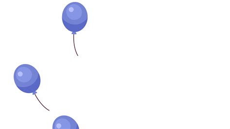 Flying Up Blue Balloons On Left Side 2d Objects Animation Floating