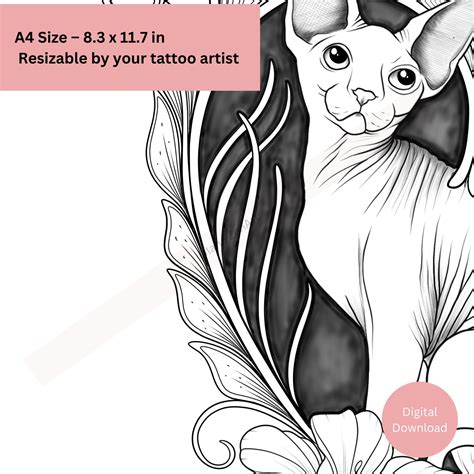 Sphynx Cat Tattoo Drawing