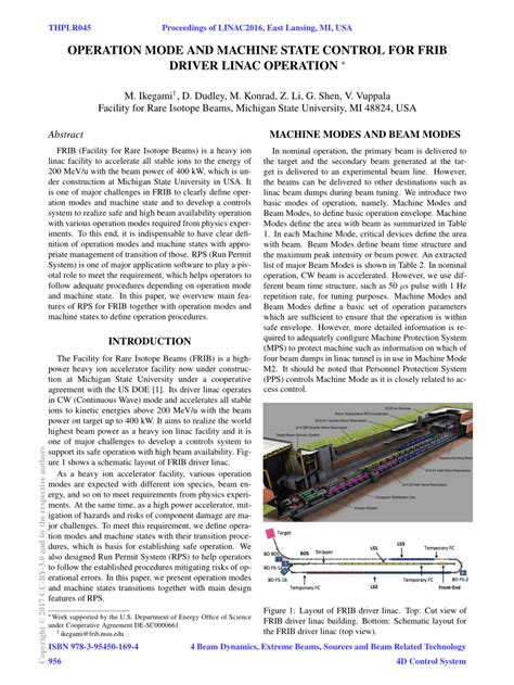 Pdf Operation Mode And Machine State Control For Frib Driver Linac Operation