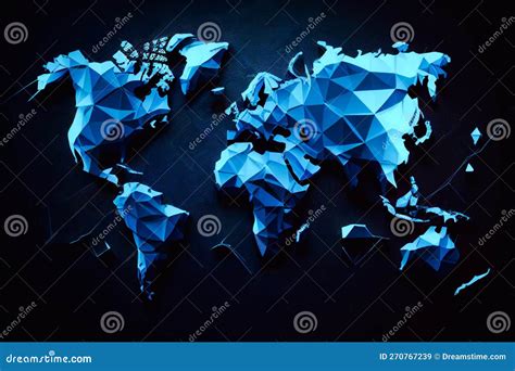 World Map Point Line Composition Representing The Global Global