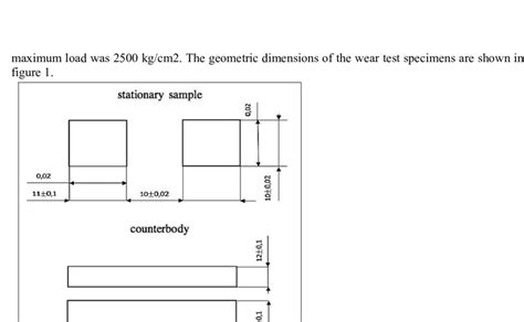 Geometric Dimensions Of Wear Test Specimens On A Friction Machine