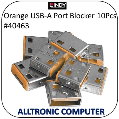Lindy Usb A Port Blocker Lock Orange P N 40463 Pack Of 10pcs Blocker