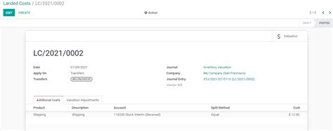 How To Configure Landed Cost In Odoo 14