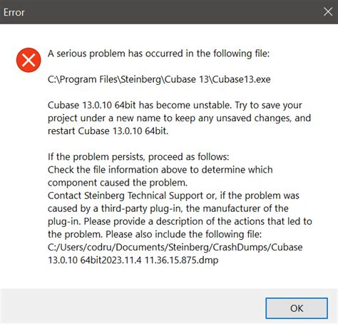 Cubase 13 Crashes When Opening Cubase 12 Projects Cubase Steinberg Forums