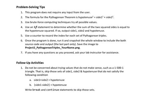 Solved A Right Triangle Can Have Sides Whose Lengths Are All