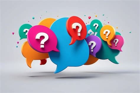 3d speech bubbles question mark icon sign or ask FAQ and QA answer solution information ...