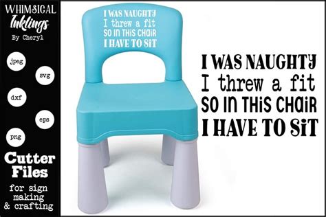 I Was Naughty Time Out Chair Svg