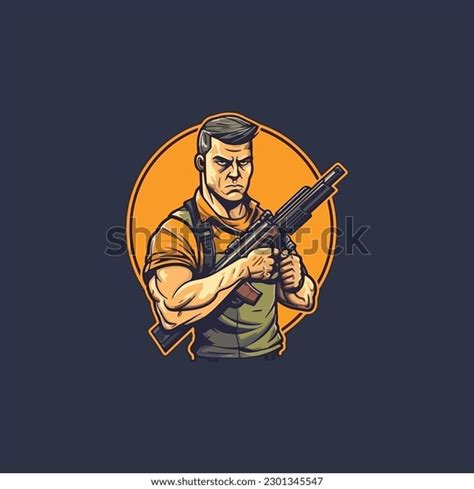 Soldier Carrying Rifle M16 Cartoon Vector Stock Vector Royalty Free