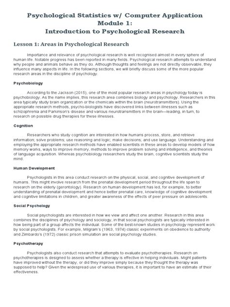 Psych Stat Module 1 Pdf Informed Consent Psychology