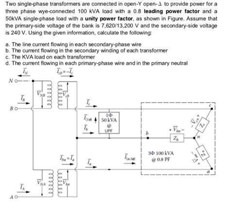Solved Two Single Phase Transformers Are Connected In Open Y Chegg Com