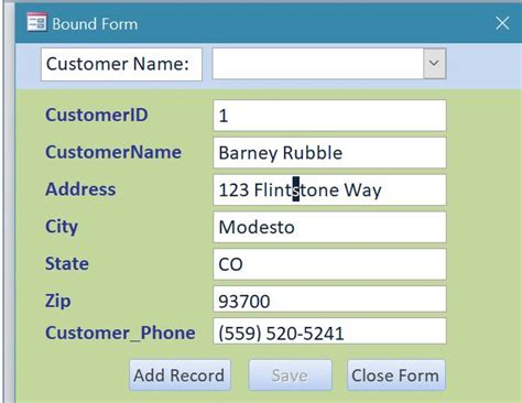 The Difference Of Bound And Unbound Form In Access