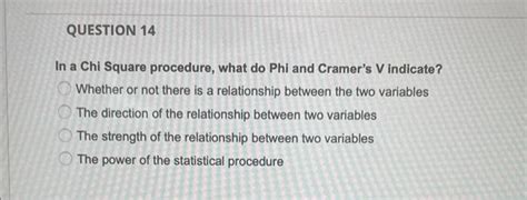 solved in a chi square procedure what do phi and cramer s v
