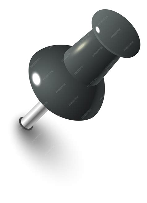 Premium Vector Push Pin Mockup Realistic Black Thumb Tack