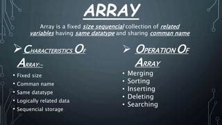 Array And Strings PPT