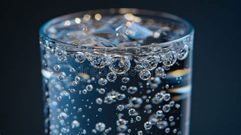 The Fizz Of Bubbles Rising To The Surface Of A Tall Glass Captured At The Perfect Angle Stock
