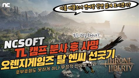 🚀엔씨소프트ncsoft Tl 캠프 분사 후 사명 오렌지게임즈 탈 엔씨 선긋기 이름 바꾸면 사람들이 엔씨랑 관련 없다고