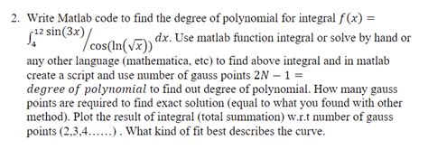 Write Matlab Code To Find The Degree Of Polynomial