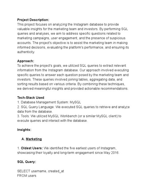 Project Name Instagram User Analytics Pdf