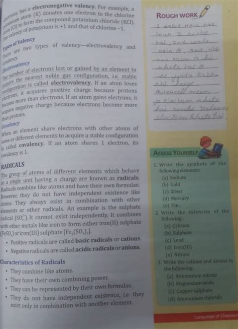 Electronegative Valency For Example Cl To Form The Compound Potassium