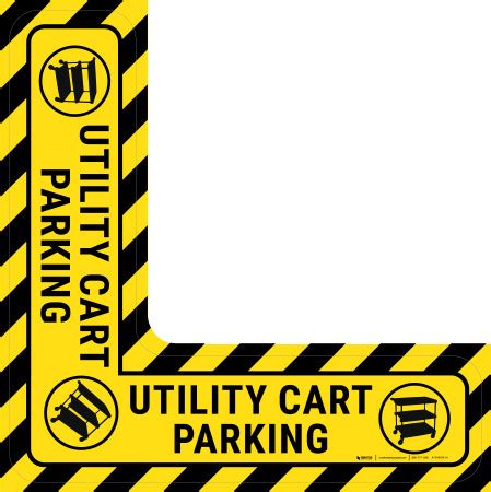 Utility Cart Parking Floor Sign Corner