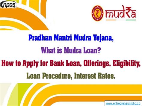 Pradhan Mantri Mudra Yojana What Is Mudra Loan Niir Project Consultancy Services