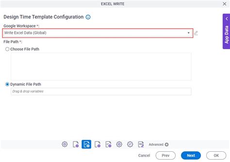 Example Configure An Excel Write Activity