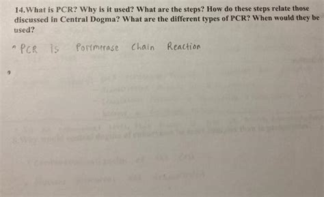Solved 14 What Is PCR Why Is It Used What Are The Steps Chegg Com