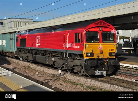 Db Class 66 Heads A Southbound Train Of Containers Through Peterborough