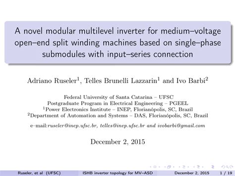 PDF A Novel Modular Multilevel Inverter For Medium Voltage Open End Split Winding Machines