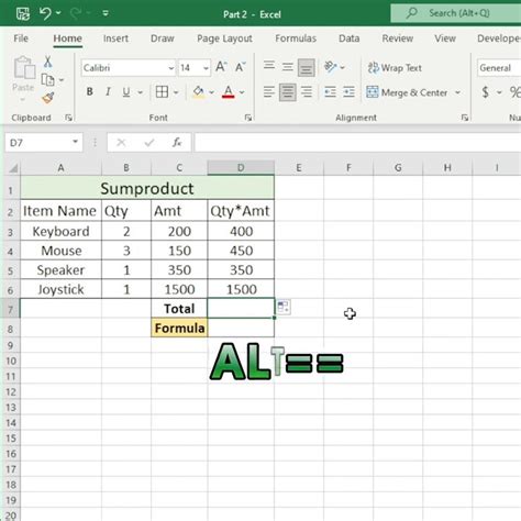 Sumproduct In Excel Youtube