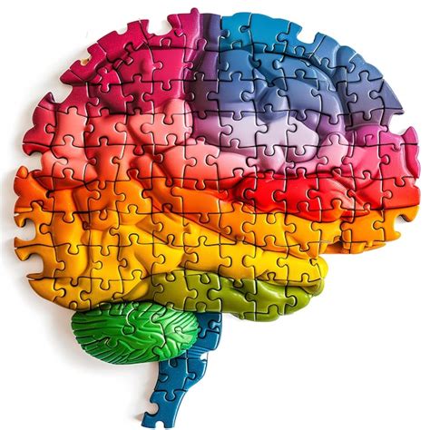 Premium Photo A Colorful Puzzle Piece With A Brain In The Middle