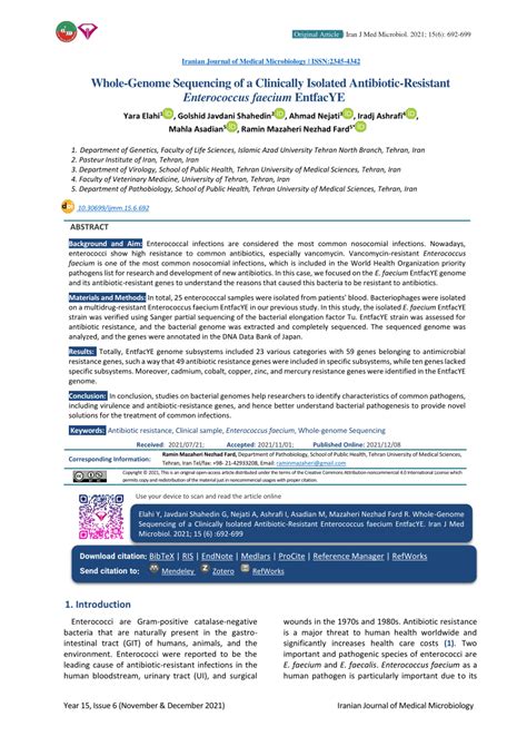 Pdf Whole Genome Sequencing Of A Clinically Isolated Antibiotic Resistant Enterococcus Faecium